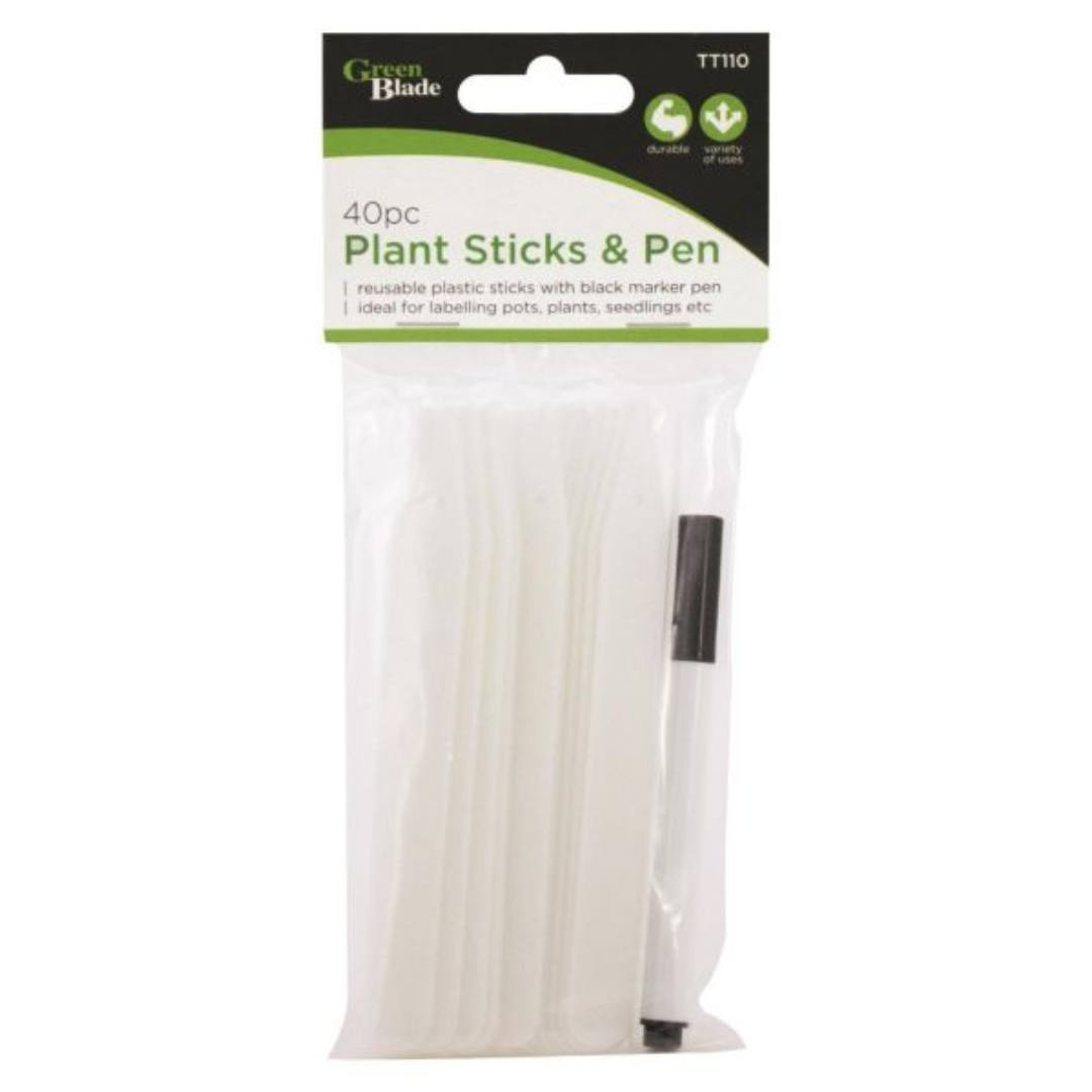 Green Blade 40 Plant Sticks & Pen