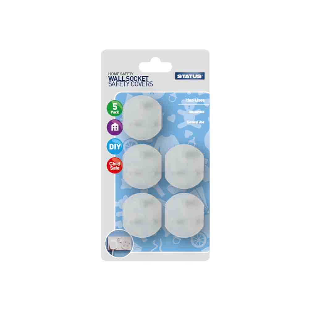 Wall Socket Covers - White - Status - 5 pk