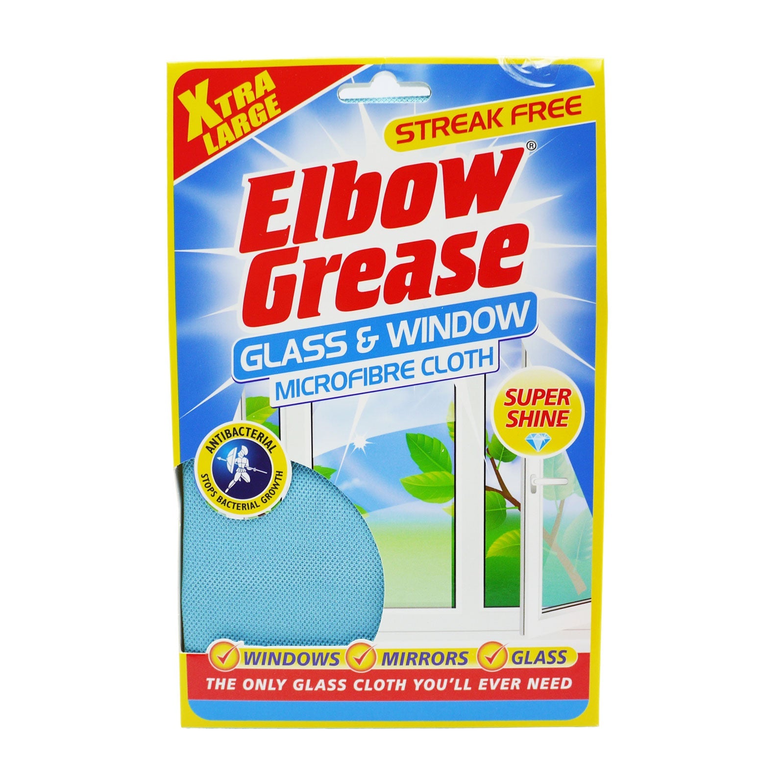 Elbow Grease Glass & Window Microfibre Cloth Streak Free Cleaning Cloth