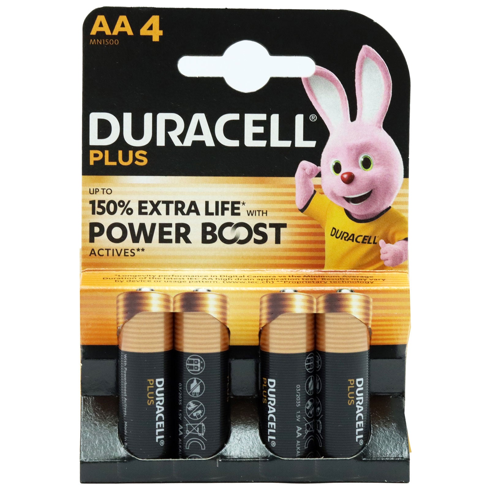 4 X AA Duracell Power Boost 150% Extra Life