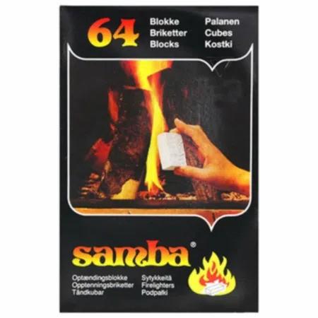 Samba Firelighters Fire Starter Cubes Indoor Outdoor BBQ Wood Burner 64 ...