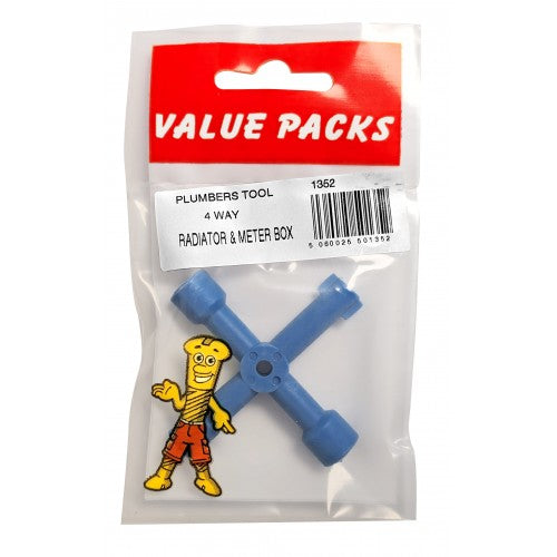 Plumbers Tool 4 Way Radiator & Meter Box
