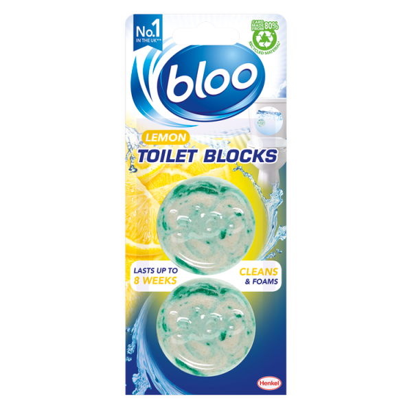 Bloo Lemon Toilet Blocks Lemon 38g 2 pack