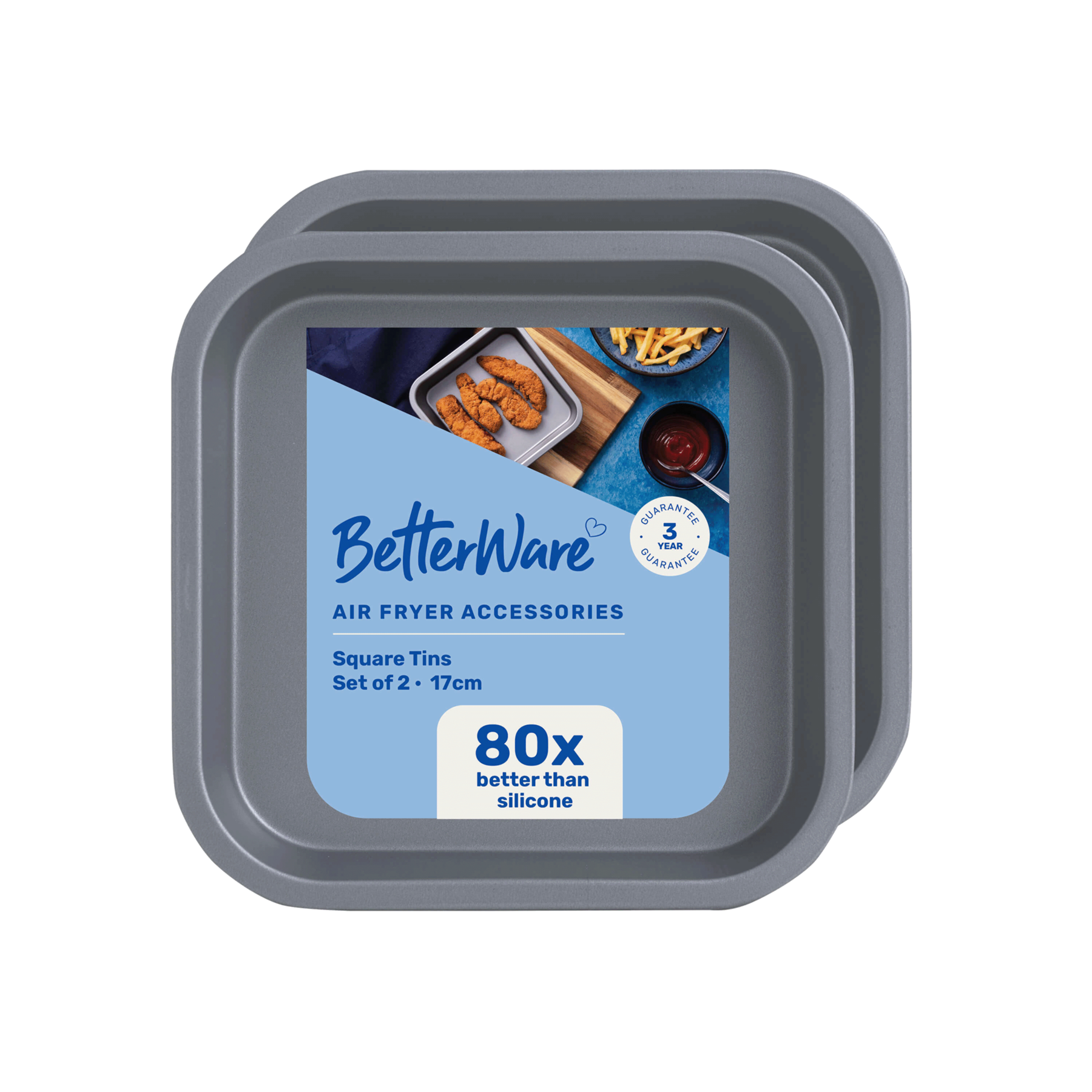 Wham Betterware Airfryer 17cm Square Tin Set of 2