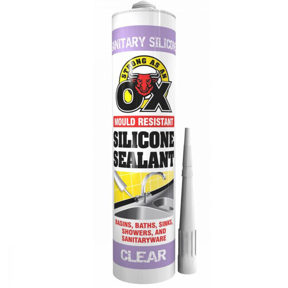 Strong as an OX Mould Resistant Silicone Sealant Clear 300ml